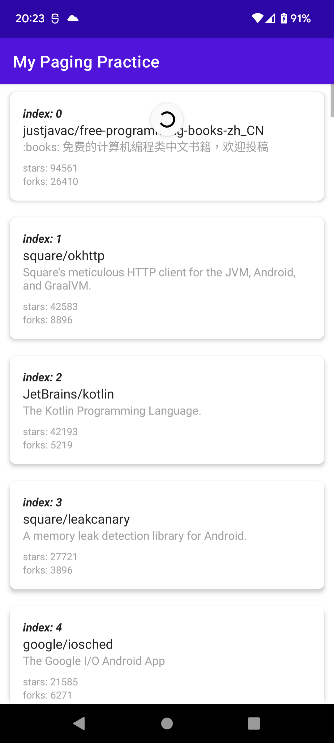 GitHub - chiaweishen/MyPagingPractice