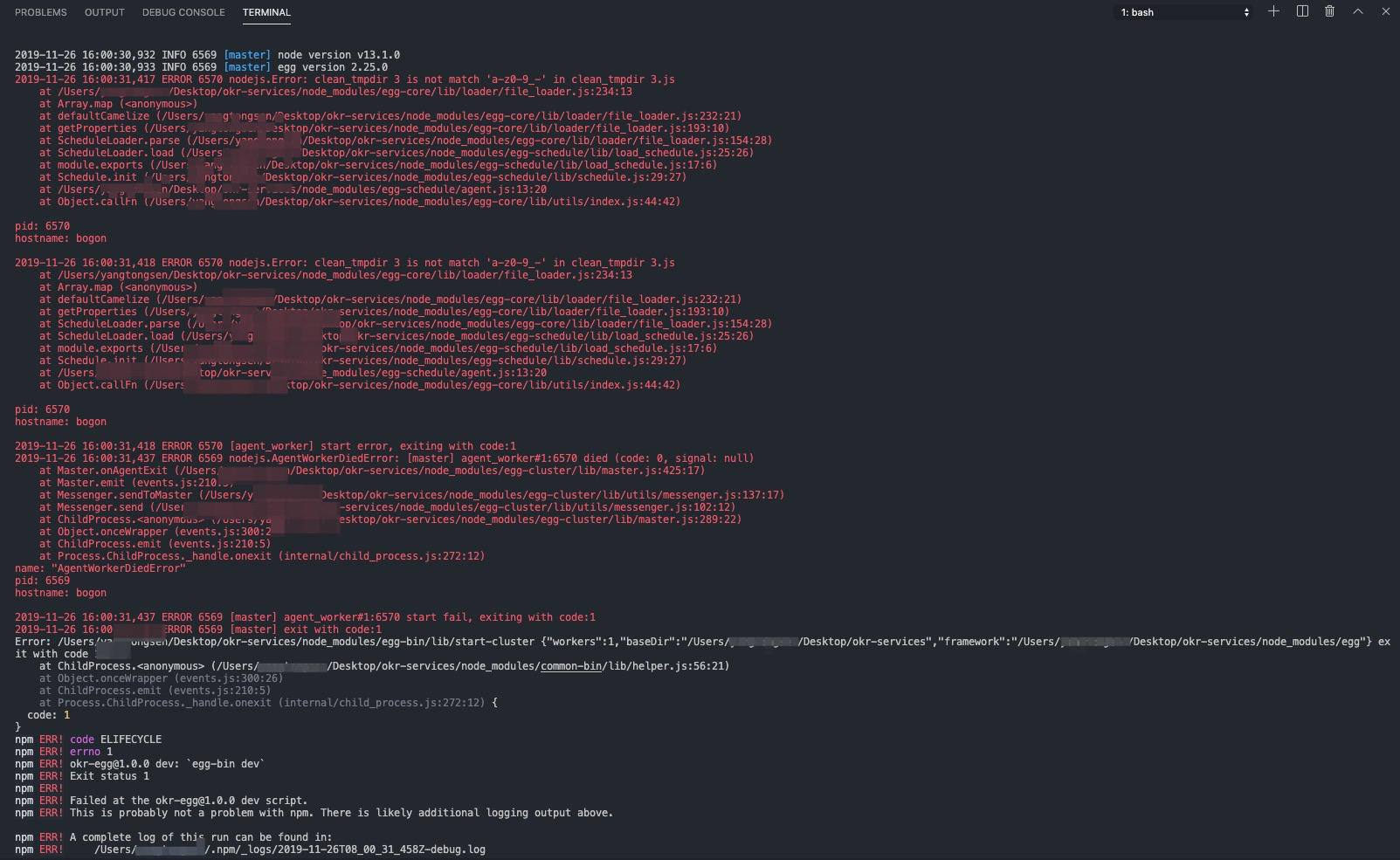 求助，每次yarn run start或者npm run dev启动项目都会报错,重新安装依赖才能启动 · Issue #4062 · eggjs/egg · GitHub