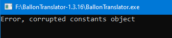Error, corrupted constants object · Issue #114 · dmMaze/BallonsTranslator · GitHub