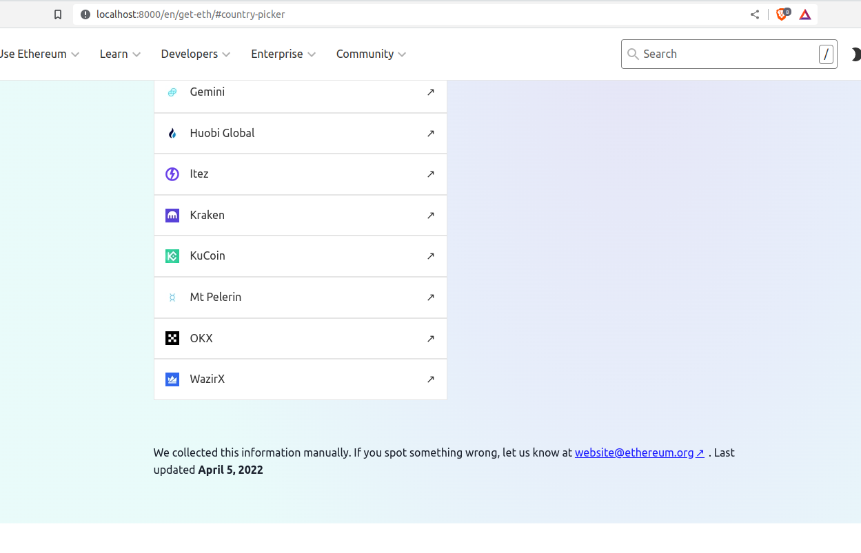 Get ETH page incorrect "last updated" date · Issue #8562 · ethereum/ethereum-org-website · GitHub