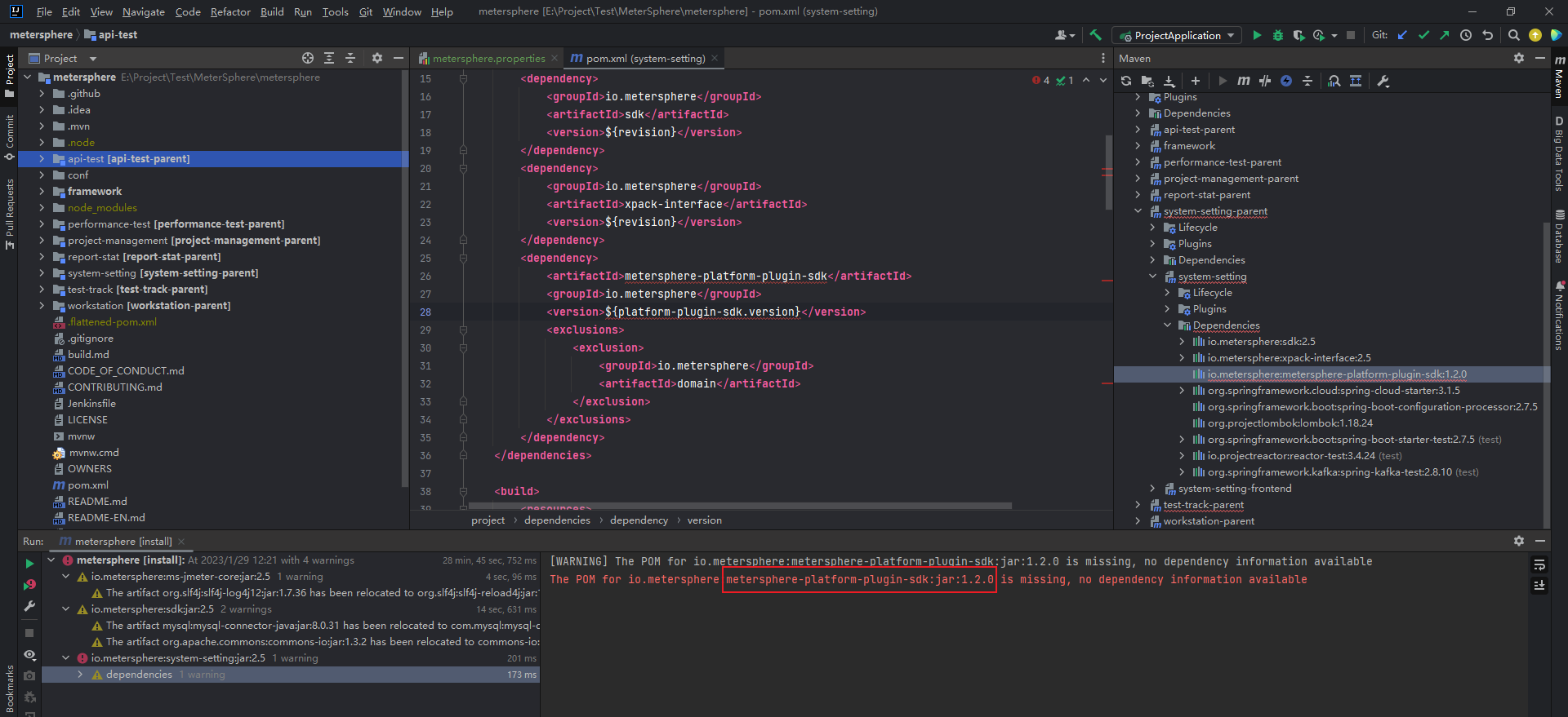 本地运行metersphere-platform-plugin-sdk这个依赖一直下载不下来怎么处理呢？ · Issue #21433 ...