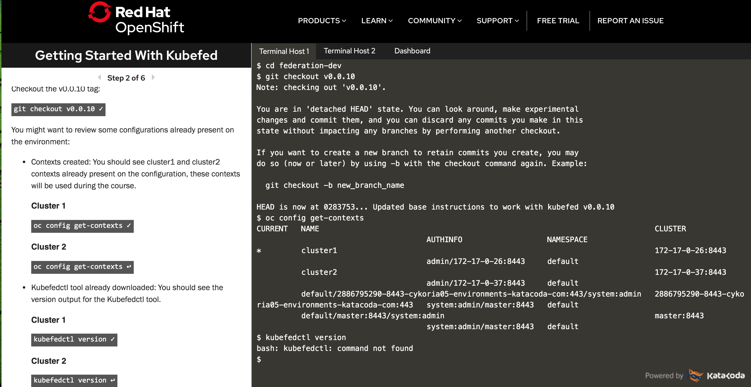 kubefedctl: command not found (https://learn.openshift.com/introduction/federated-clusters ...