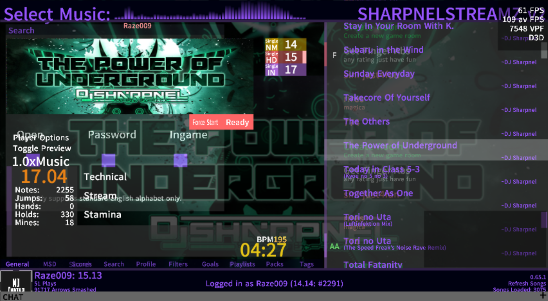 Lobby Selection options and Wheel stay on screen with the Select Music Screen when loading into ...