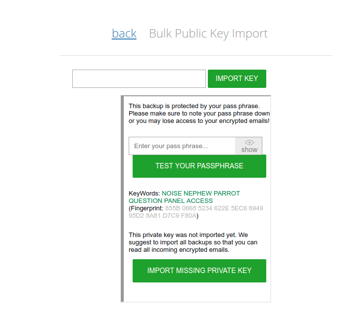 don't render private keys in pubkey import · Issue #1977 · FlowCrypt/flowcrypt-browser · GitHub