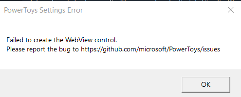 Error after installing - Failed to open Settings · Issue #2399 · microsoft/PowerToys · GitHub