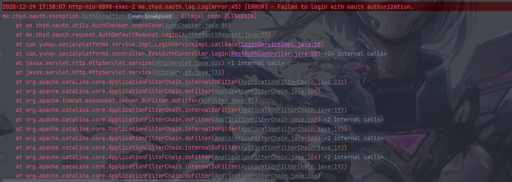 请求linkedin时填写其他授权报错5008 · Issue #108 · justauth/JustAuth · GitHub