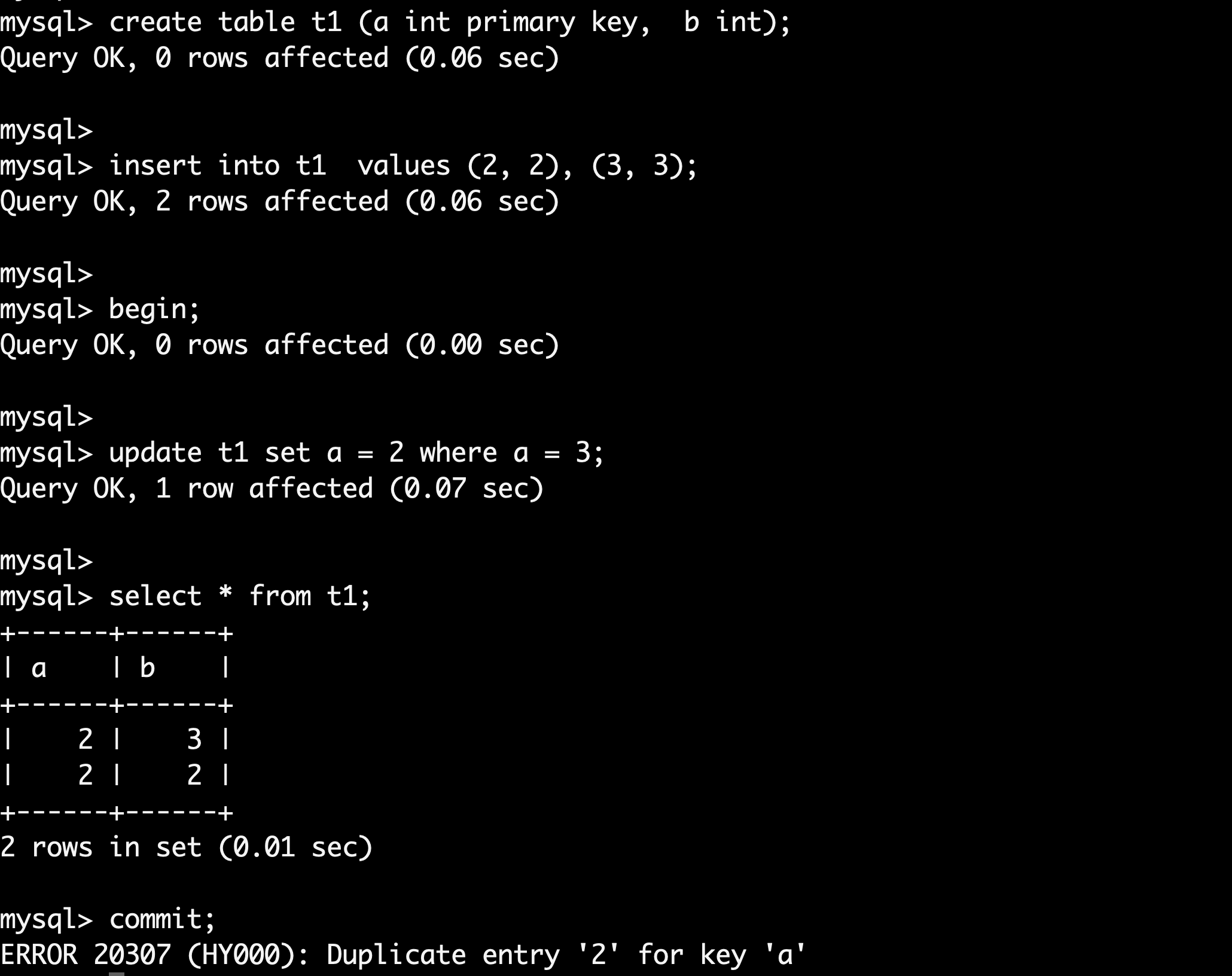 [Bug]: PRIMARY KEY doesn't work · Issue #6388 · matrixorigin/matrixone · GitHub
