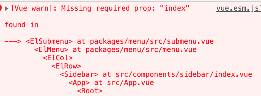 menu-item 绑定了index 但还是报错 · Issue #20009 · ElemeFE/element · GitHub