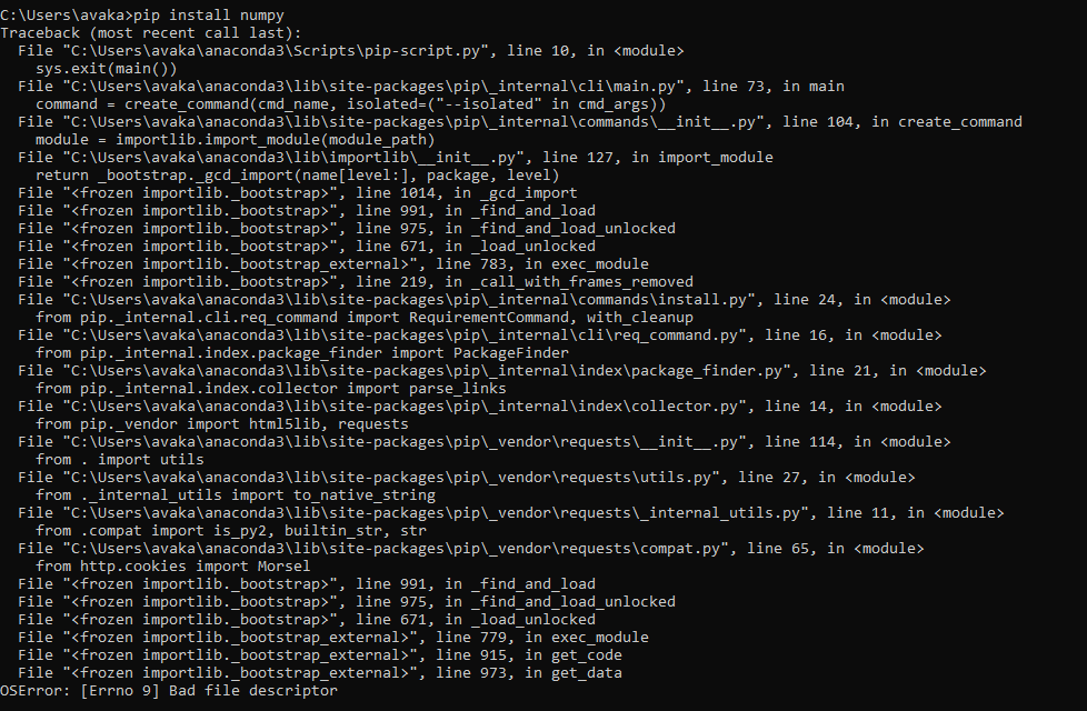 Oserror Errno 9 Bad File Descriptor When Try To Install The Library In Python Idle · Issue