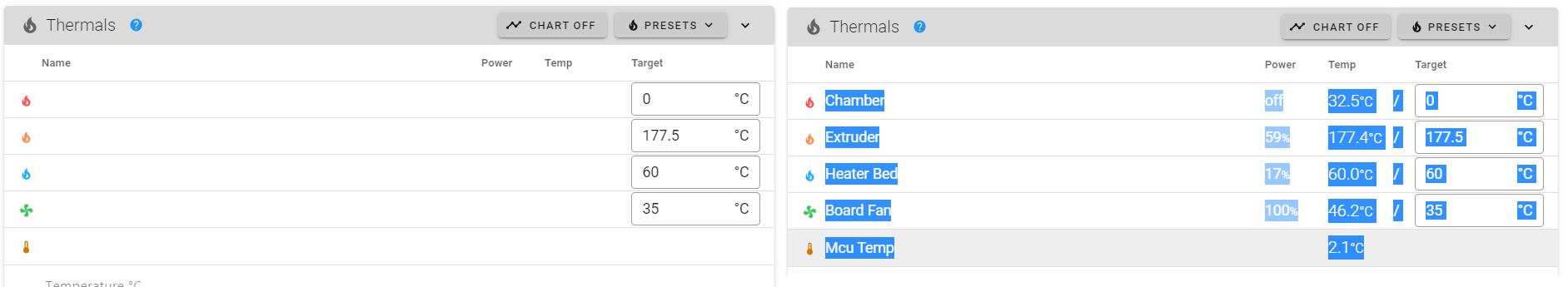 Thermals => heater-names invisible when 'Dark mode' is disabled · Issue #319 · fluidd-core ...