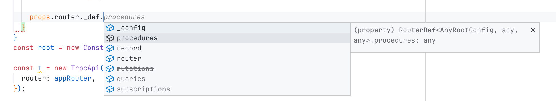 feat(server): Stricter types for `AnyRouter` etc · Issue #4257 · trpc/trpc · GitHub