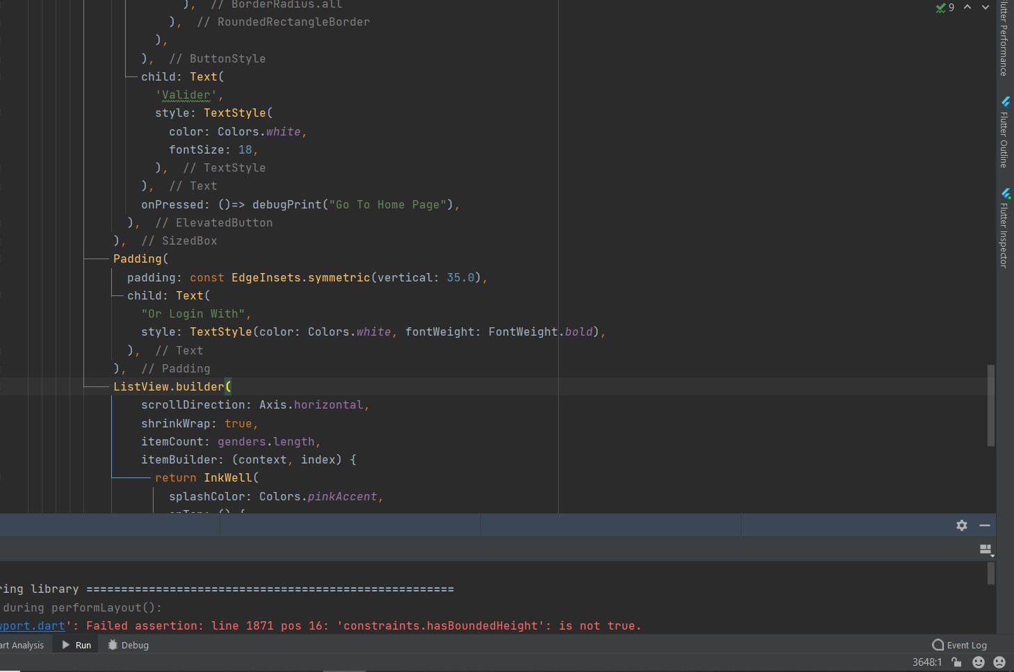 Exception caught by rendering library | 'constraints.hasBoundedHeight': is not true | RenderBox ...