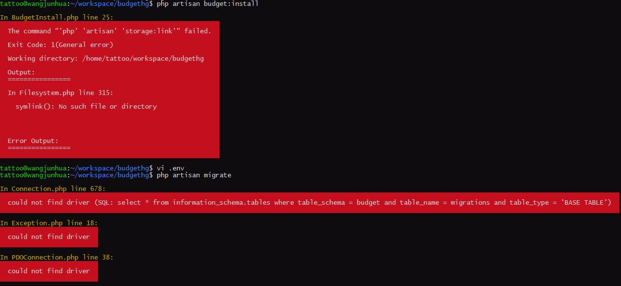 Failed on php artisan migrate · Issue #284 · range-of-motion/budget · GitHub