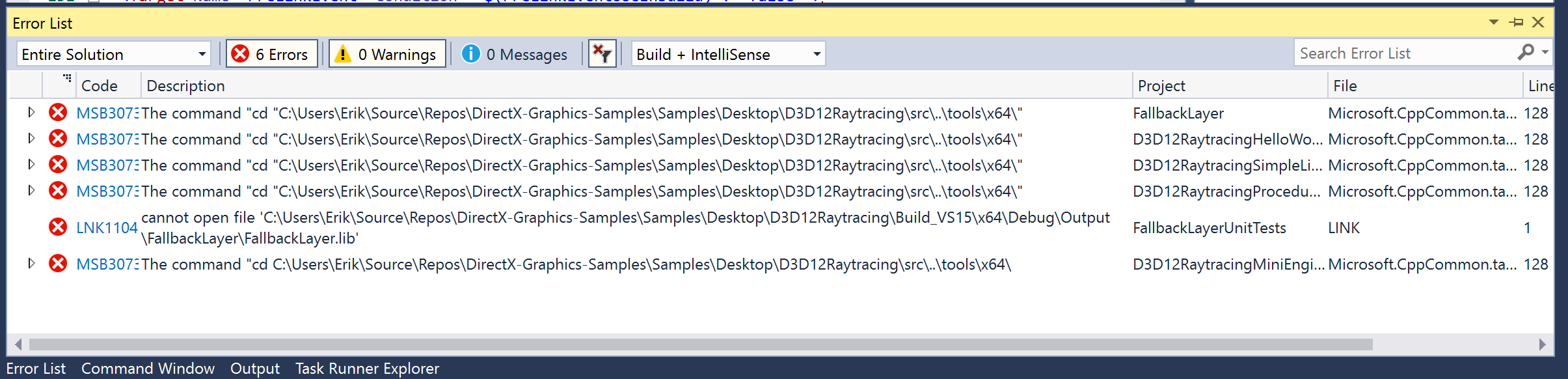 Direct3DRaytracing sample doesnt work in VS2017 · Issue #525 · microsoft/DirectX-Graphics ...
