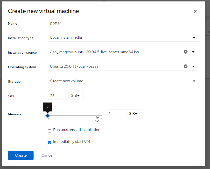VM has issues creating & Memory maxes at 1GB. · Issue #904 · cockpit ...