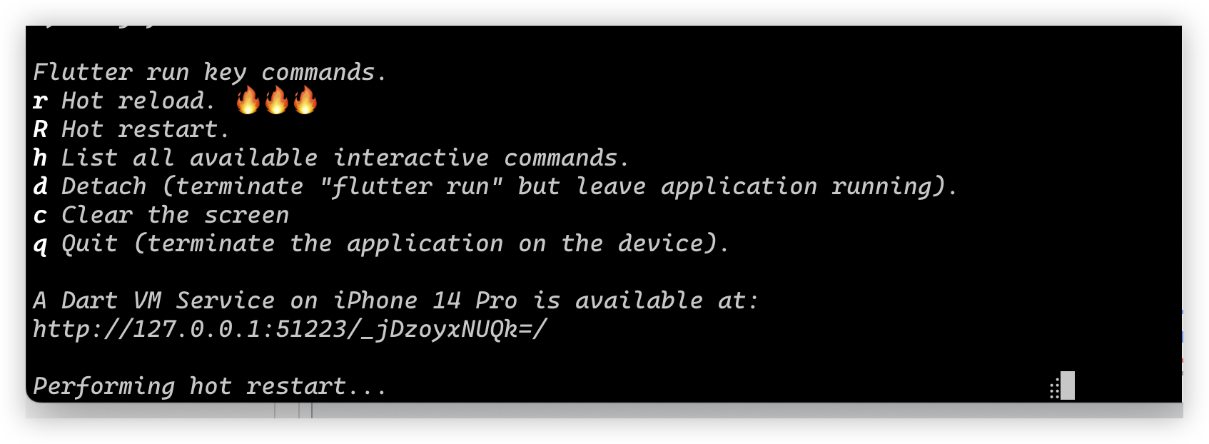 Performing “hot Reload” And “hot Restart” In Flutter 3 13 X On Macos M1 Pro Sonoma Version Is