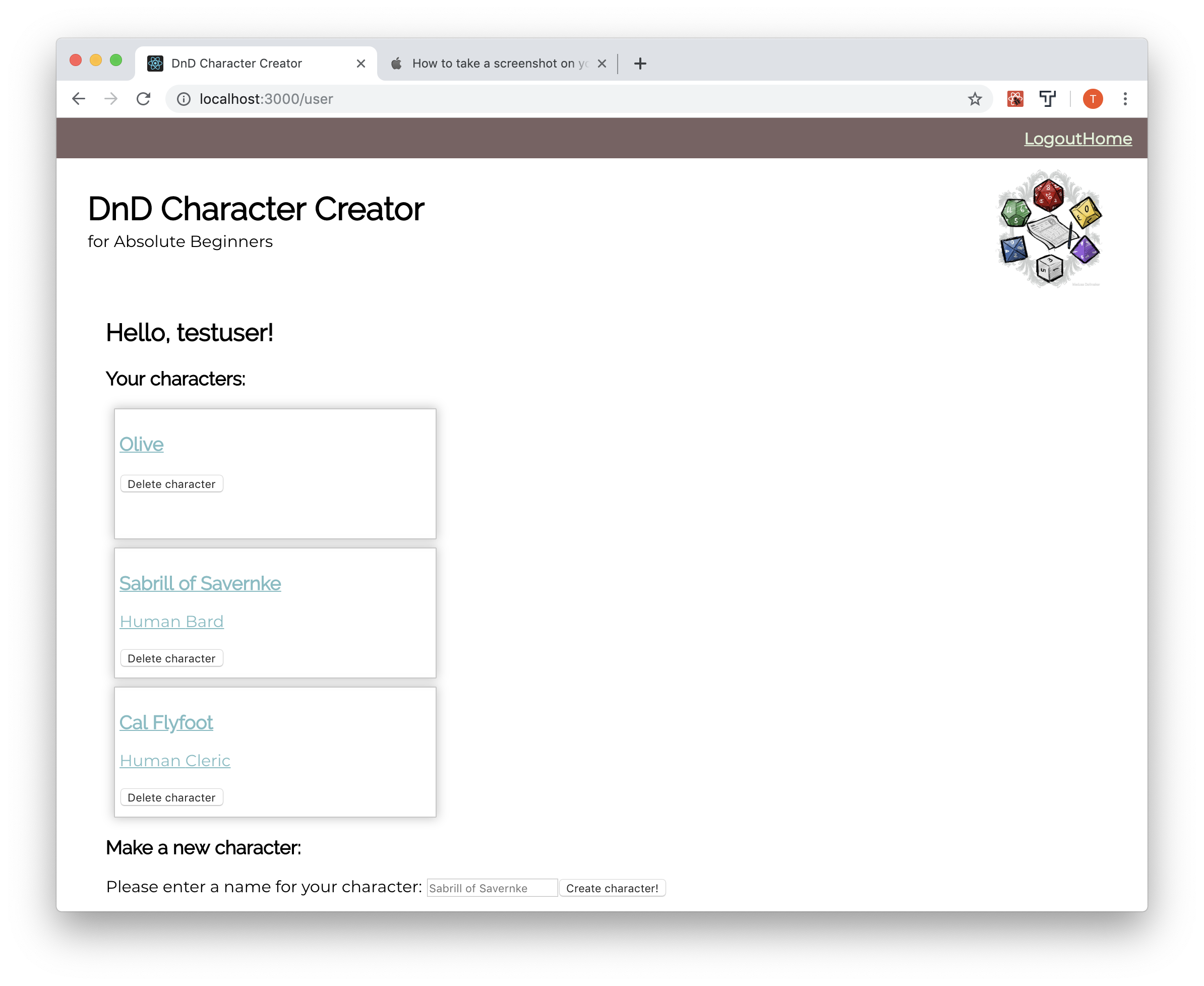 GitHub - tarajeanne/dnd-client