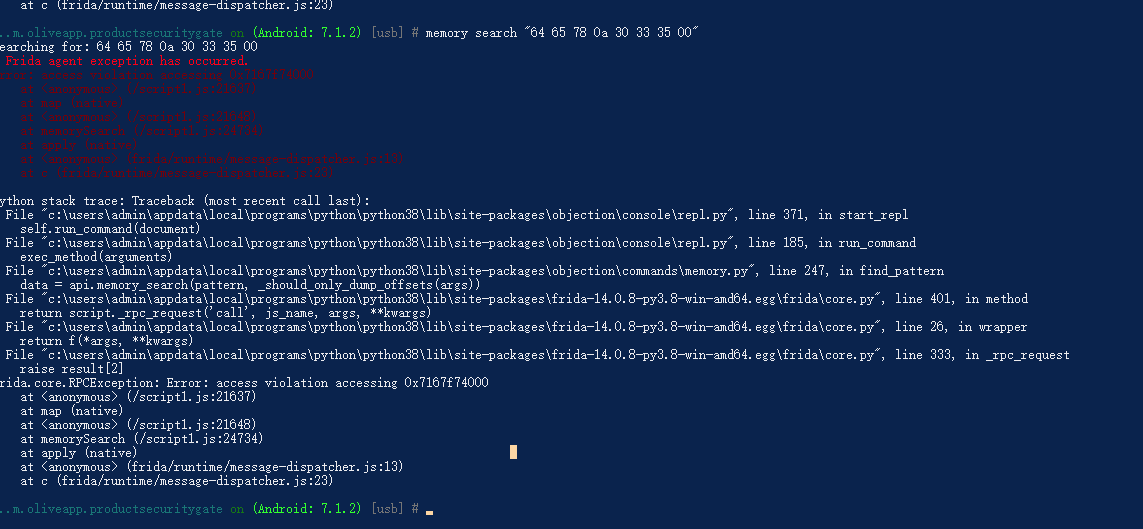 frida.core.RPCException: Error: access violation accessing 0x7167f74000 · Issue #1527 · frida ...