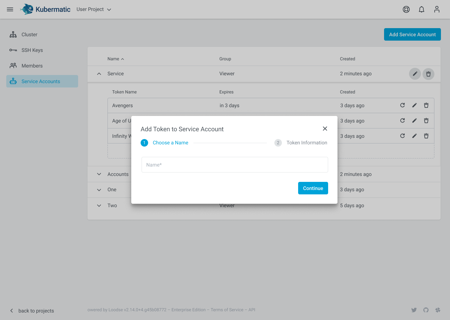 Improve ServiceAccount Token creation · Issue #2801 · kubermatic/dashboard · GitHub