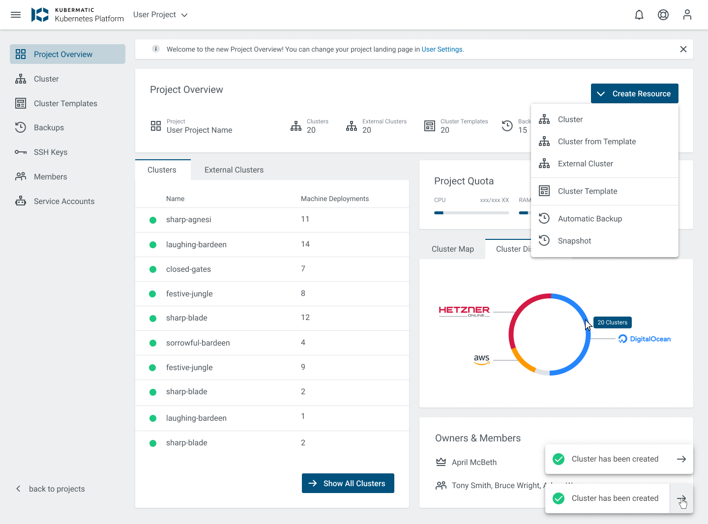 Follow Up Project Overview · Issue #4490 · kubermatic/dashboard · GitHub