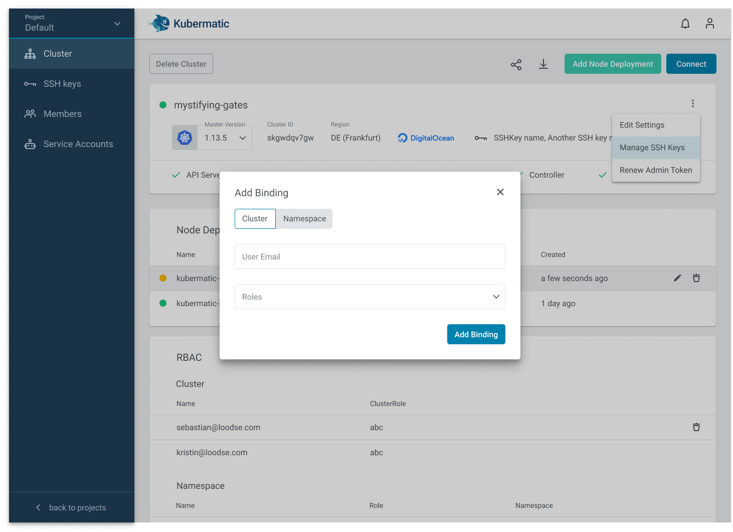 Prepare design for user cluster RBACs · Issue #1763 · kubermatic/dashboard · GitHub