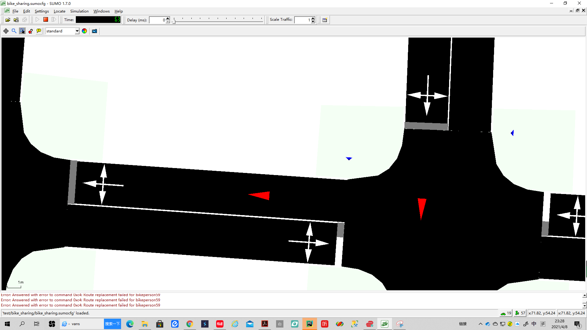 Residual image of pedestrians after leaving on a bike · Issue #8540 · eclipse-sumo/sumo · GitHub