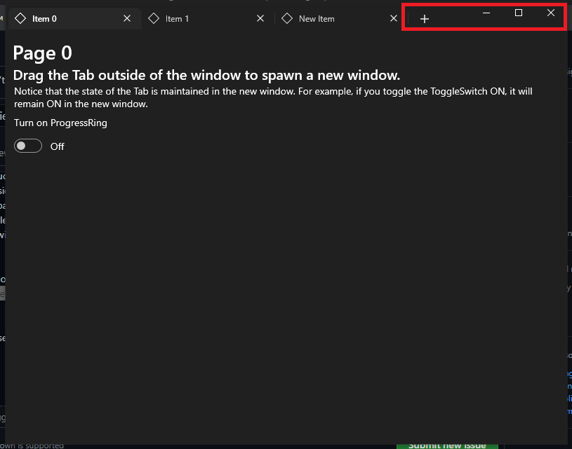 Winui 26 Tabview Places Controls Under Window Controls · Issue 5361 · Microsoftmicrosoft Ui