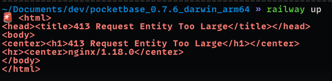 Request Entity Too Large · Issue #288 · railwayapp/cli · GitHub