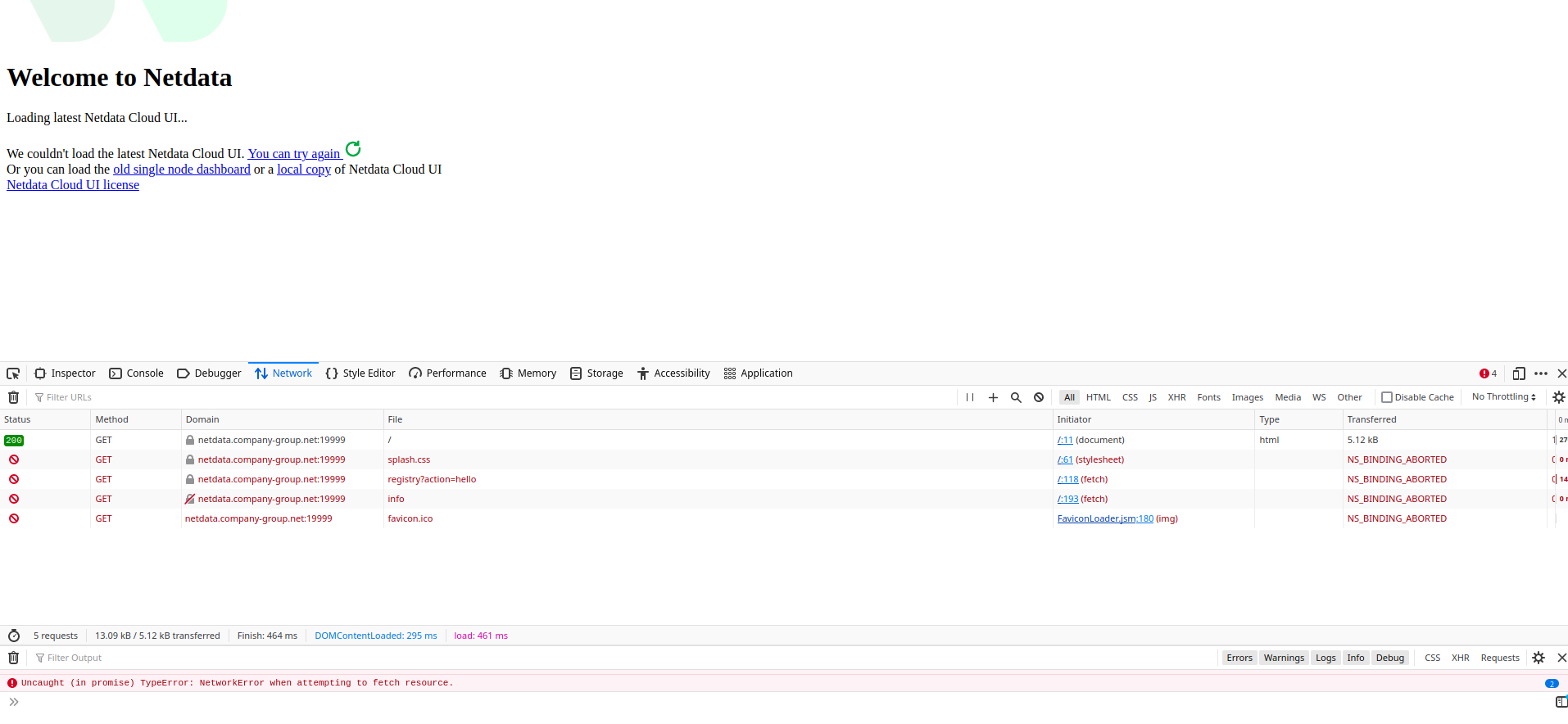 [bug] Mainpage Infinity Reload Loop · Issue 15409 · Netdata Netdata · Github