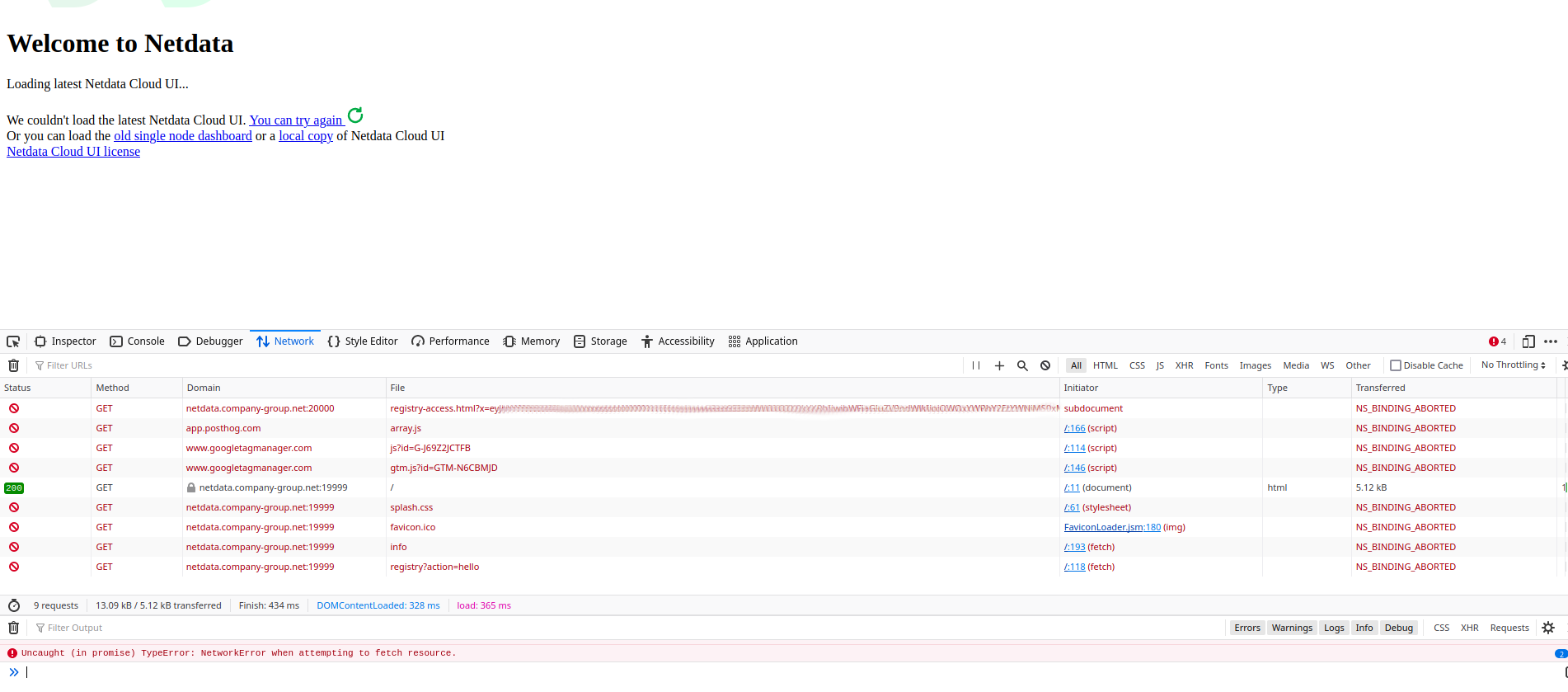 [Bug]: Mainpage infinity reload loop · Issue #15409 · netdata/netdata · GitHub