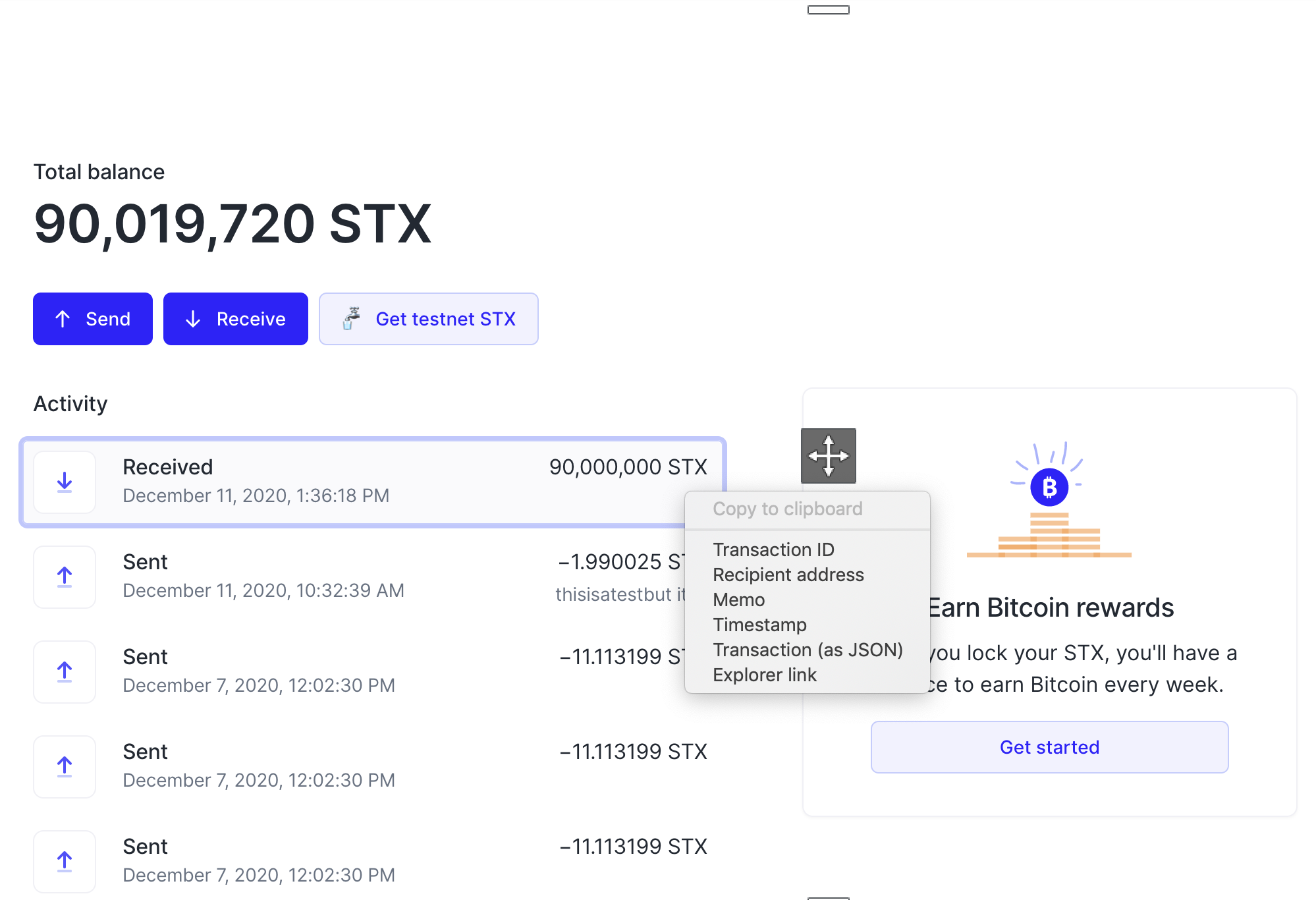 Add back context menus for transactions · Issue #413 · leather-io/desktop · GitHub