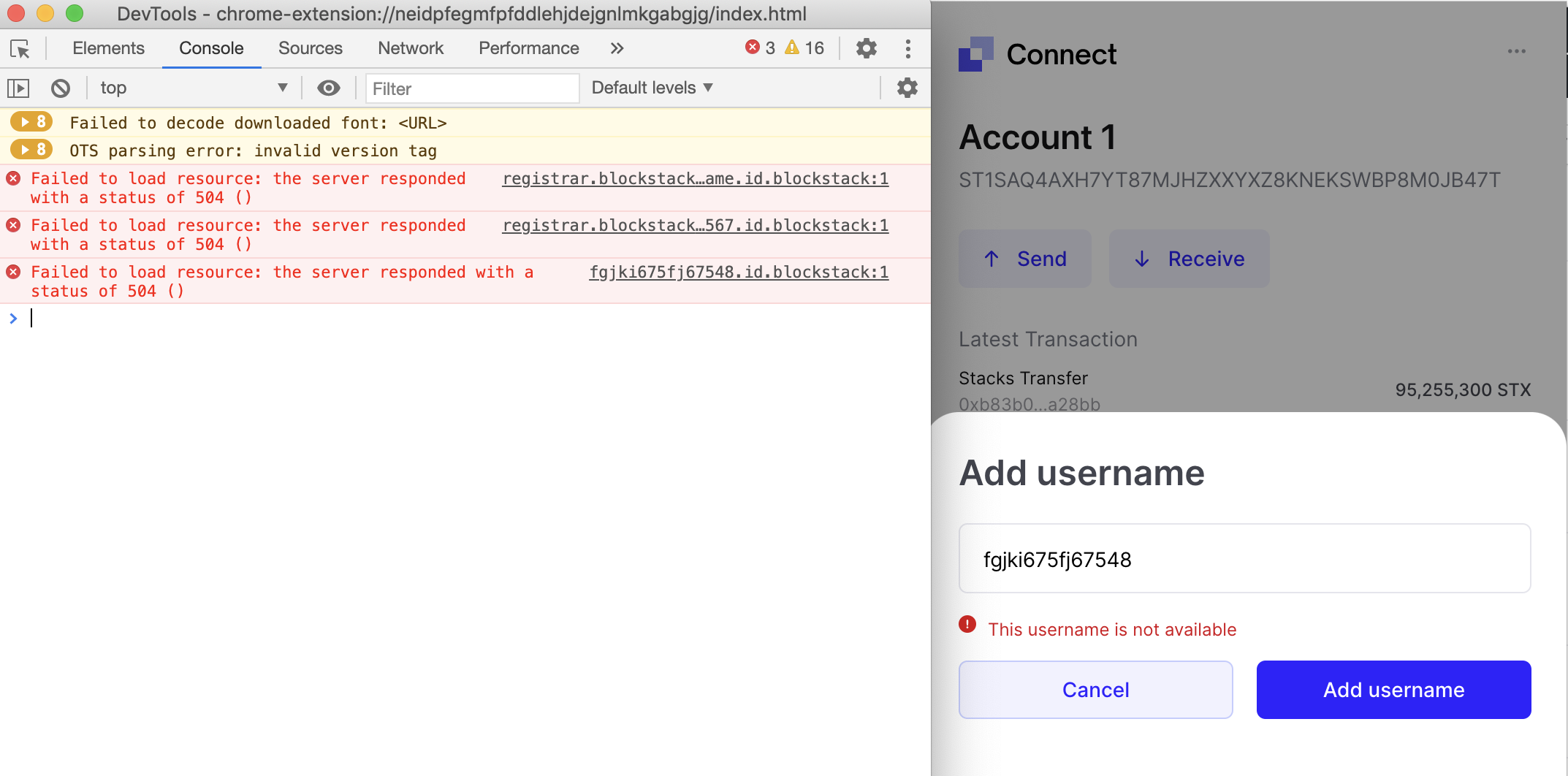 Connect 2 cannot add username 504 error · Issue #716 · leather-io ...