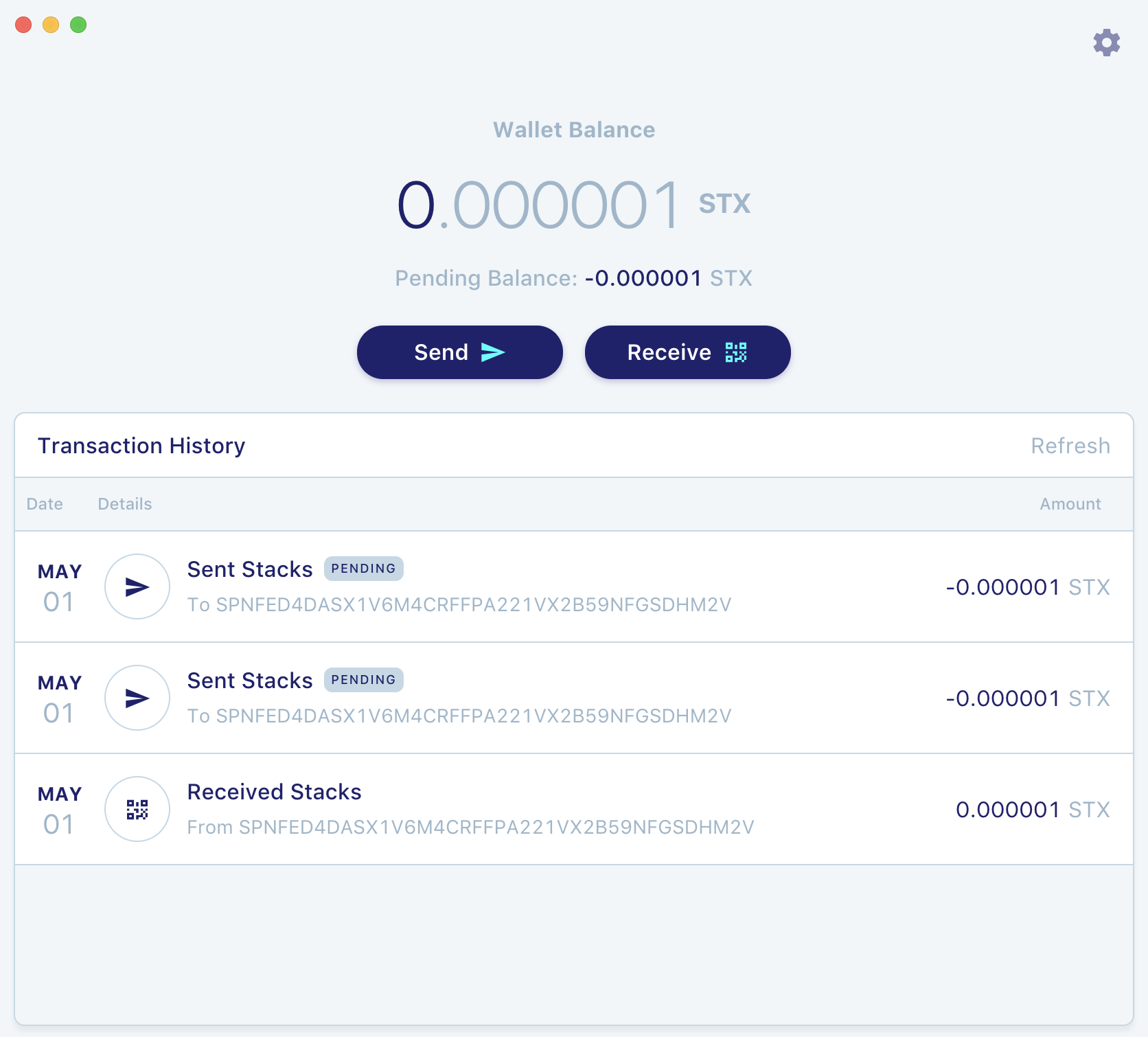 User can send stacks to an address while the balance is pending causing ...