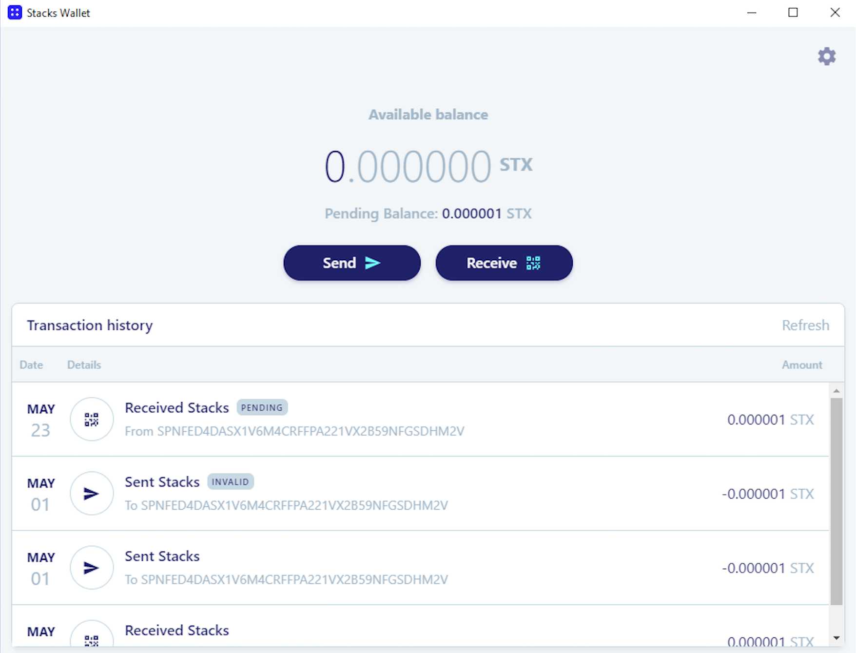 Windows wallet shows pending balance .000002 stx reduction when only .000001 sent · Issue #89 ...