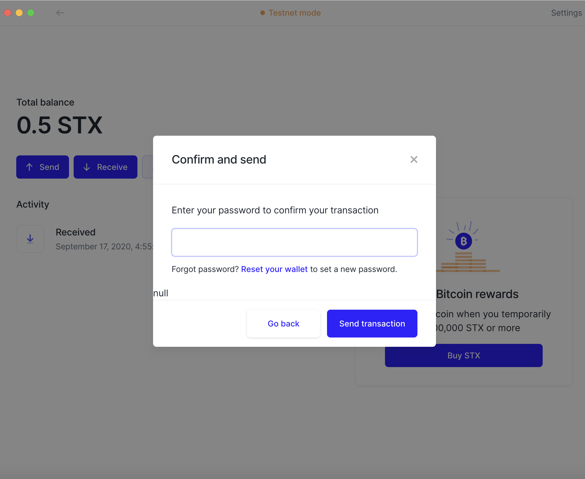 NULL appears in the pop up when sending stacks with the softwallet · Issue #246 · leather-io ...