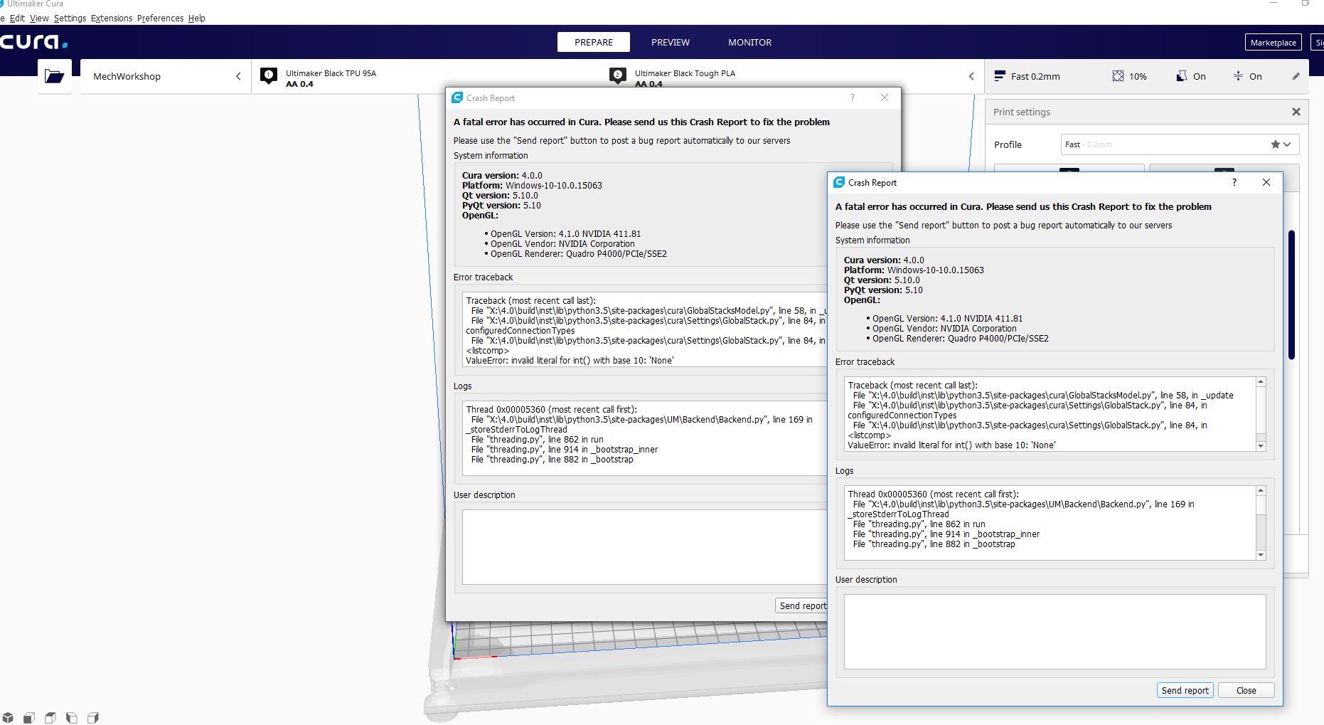 [4.0] Error message on startup, then crash. · Issue #5551 · Ultimaker ...