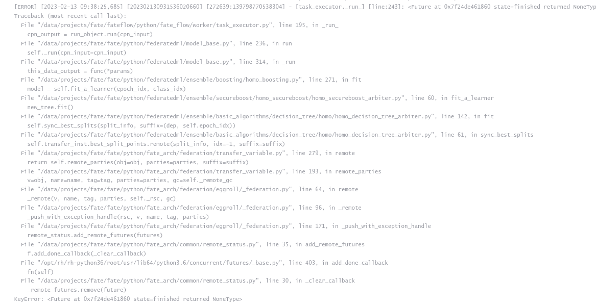 homo_secureboost算法再增加tree的数目时会发生错误 · Issue #4621 · FederatedAI/FATE · GitHub