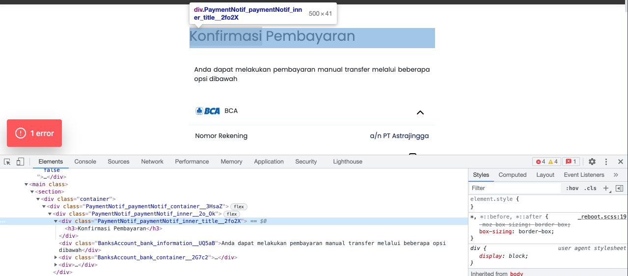 UI/UAT REVIEW - Payment Confirmation · Issue #67 · astrajingga/template-sirclo-valentino · GitHub