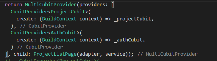 CubitListener of auth cubit inside Project_list_page gives build on ...