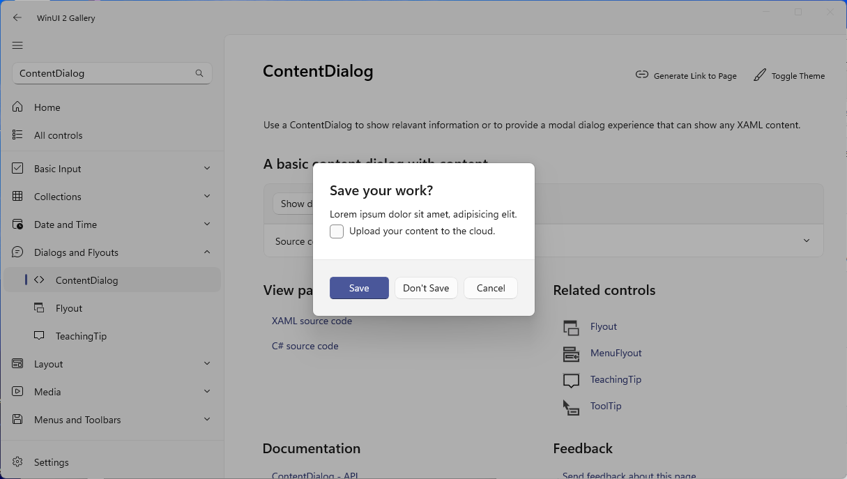 The content dialog box cannot be overridden to the title bar · Issue ...