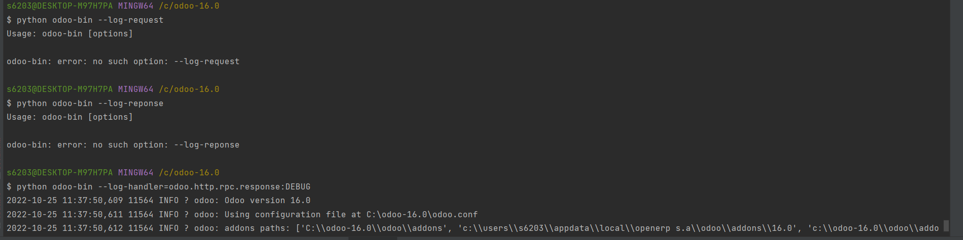160 Cli Cli Option Log Request And Log Response Not Working 