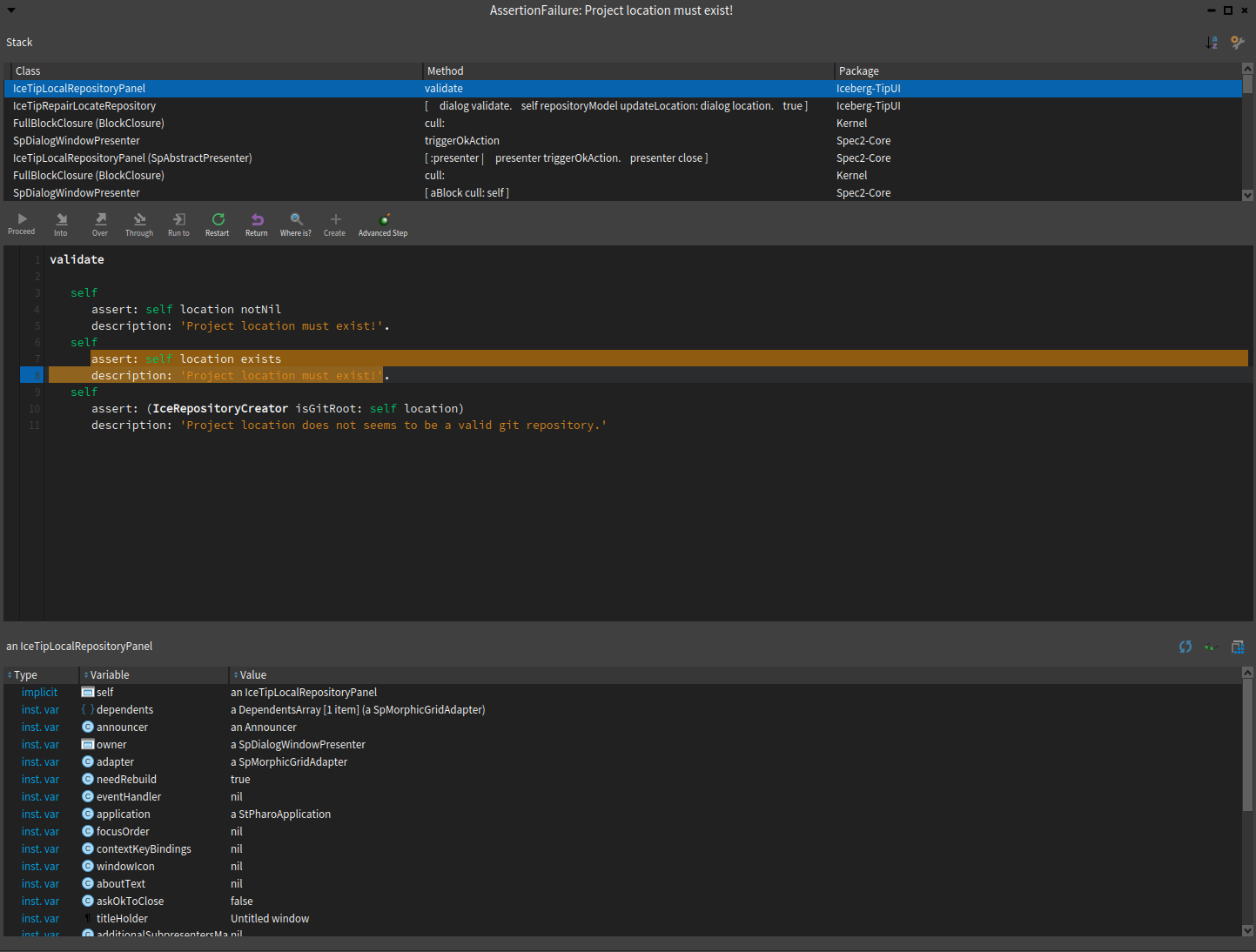 Enhance Iceberg assertion failure with user interface information as a dialog window (for ...