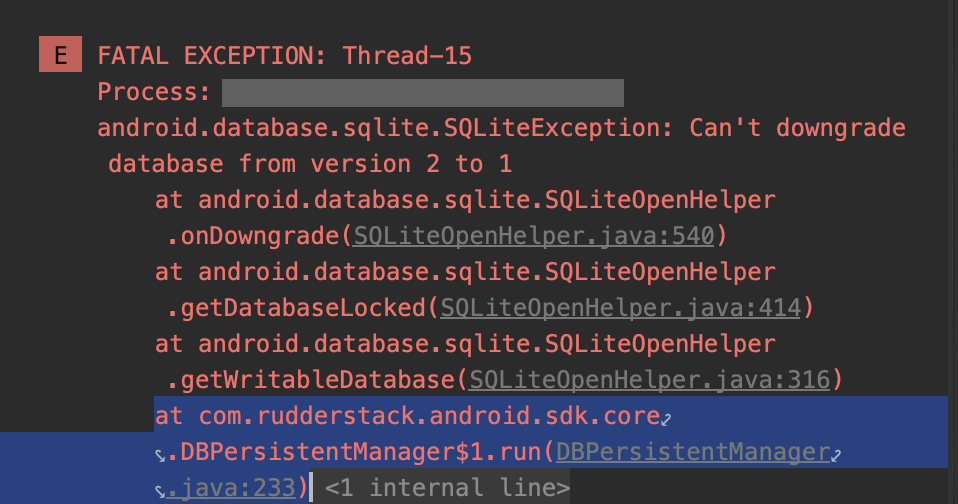 Crash Due To Database Version Downgrade With Latest Sdk · Issue 155 · Rudderlabs Rudder Sdk