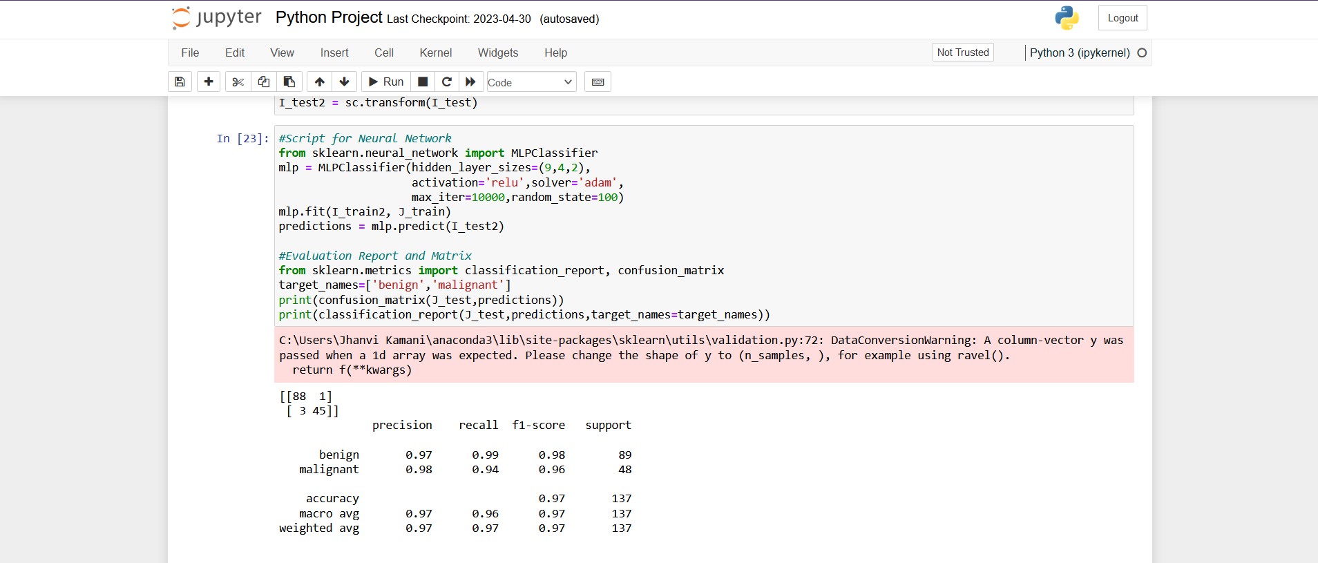 GitHub - jhanvikamani/Python-Project-for-Cancer-Detection