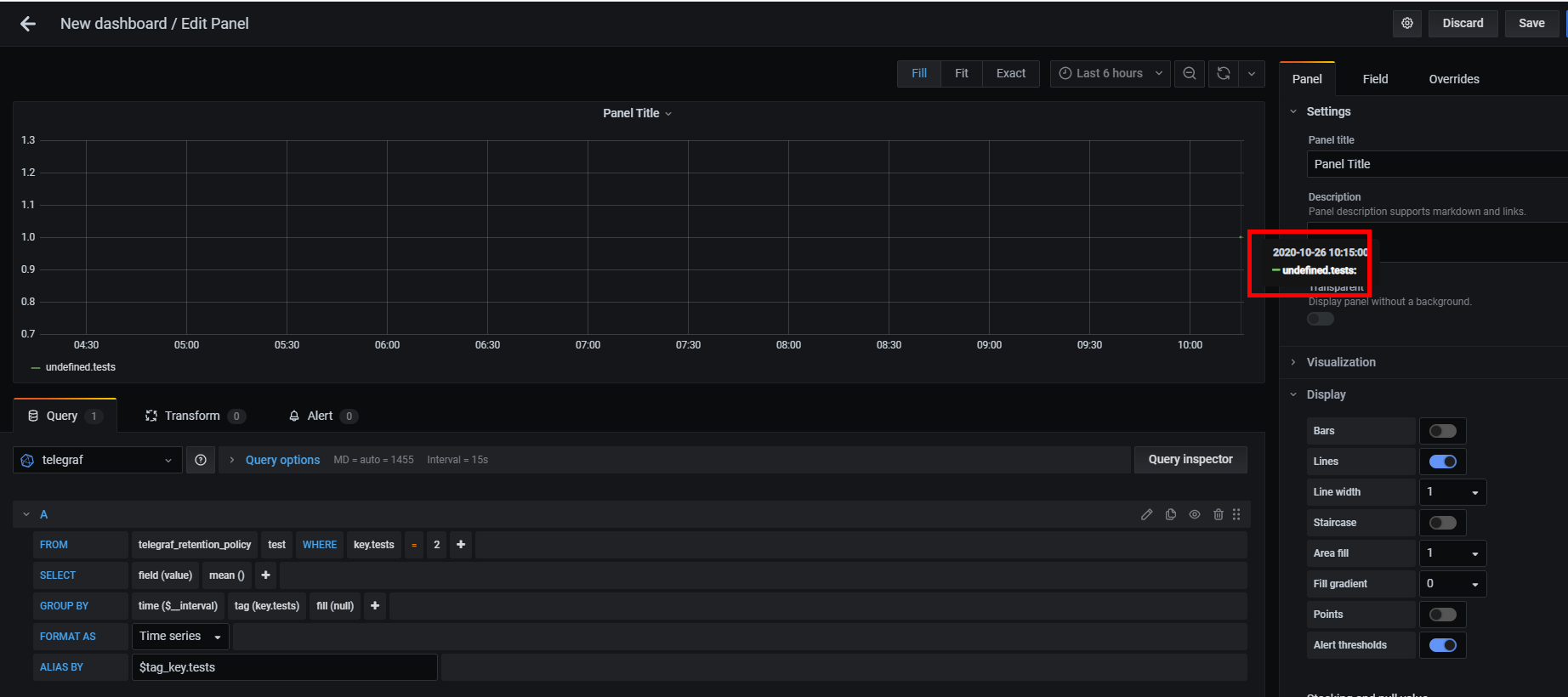 InfluxDB Tags With Dot Notation Can Not Be Used In ALIAS BY Issue