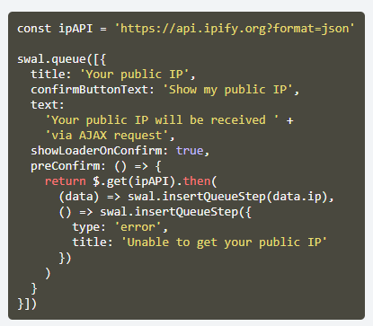 Typo with Dynamic queue example · Issue #924 · sweetalert2/sweetalert2 · GitHub