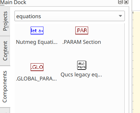 Place all equation devices to the component group "equations" · Issue ...