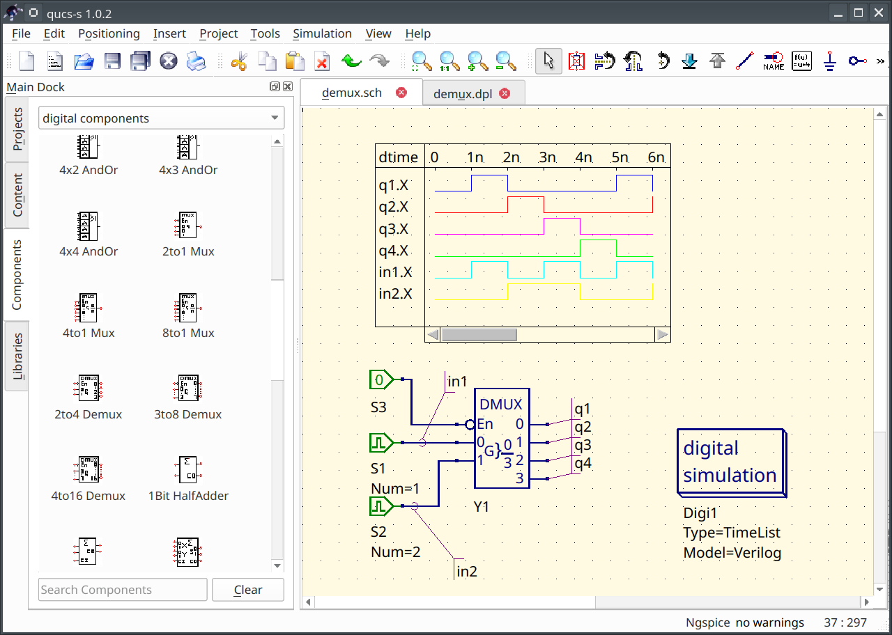 Bring digital simulation back to Qucs-S · Issue #97 · ra3xdh/qucs_s ...