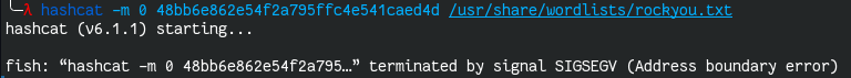 terminated by signal SIGSEGV (Address boundary error) · Issue #2684 · hashcat/hashcat · GitHub