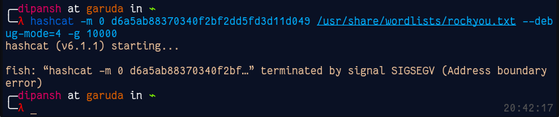 Terminated By Signal Sigsegv Address Boundary Error · Issue 2684